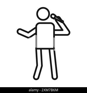 sing vector icon editable stroke outline icons for web and mobile Stock ...