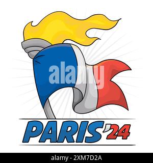 france flag waving in pole Stock Vector Image & Art - Alamy