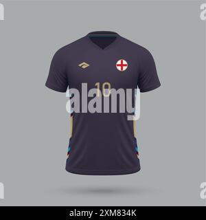 Realistic soccer shirt of England, jersey template for football kit ...