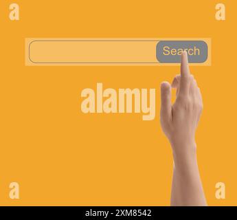 Show - search engine, search bar with blue background Stock Photo - Alamy