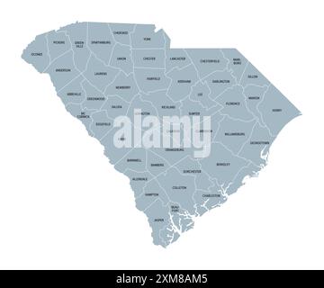 South Carolina, SC, political map, with the capital Columbia, largest ...