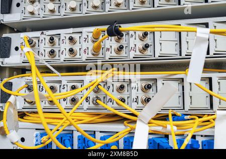 fiber optic active and passive equipment inside network infrastructure ...
