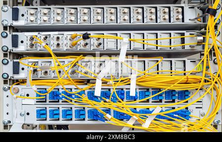 fiber optic active and passive equipment inside network infrastructure ...