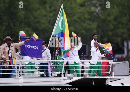 The Comoros Olympic team during the opening ceremony of the Paris 2024 ...