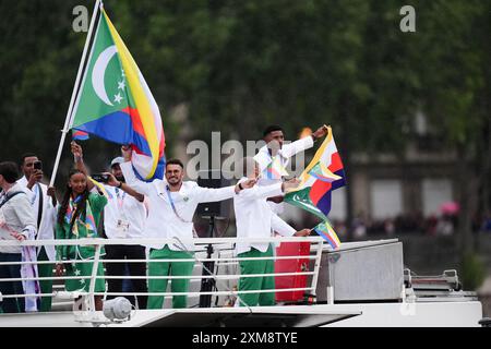 The Comoros Olympic Team during the opening ceremony of the Paris 2024 ...