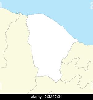 map of Ceara state of Brazil and location on Brazilian map Stock Vector ...