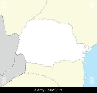map of Parana state of Brazil and location on Brazilian map Stock ...