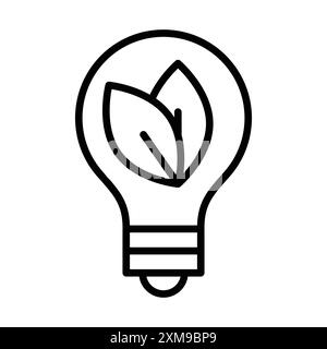 Eco light bulb icon linear logo mark set collection in black and white ...