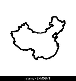 china map icon linear logo mark set collection in black and white Stock ...