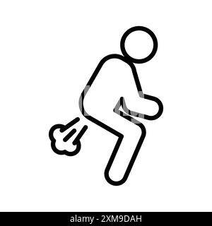 Farting icon linear logo mark set collection in black and white Stock ...