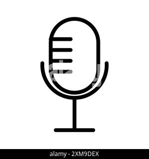 Mic button icon linear logo mark set collection in black and white ...