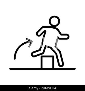 Obstacle race icon linear logo mark set collection in black and white ...