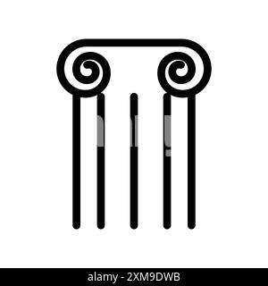 Pillar column icon linear logo mark set collection in black and white Stock Vector Image & Art ...