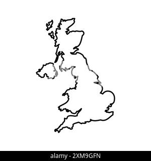 United Kingdom map icon linear logo mark set collection in black and ...
