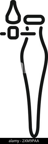 Line icon of a hip replacement surgery with an endoprosthesis ...