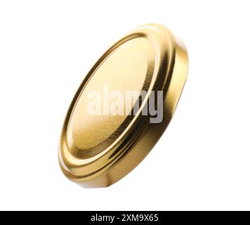 Golden clean round aluminum jar lid isolated on white background Stock ...