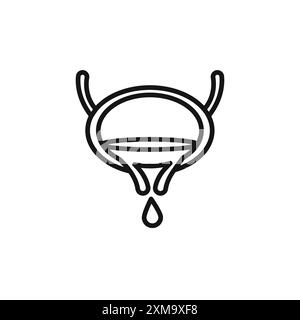 Bladder flush icon Black line art vector in black and white outline set ...