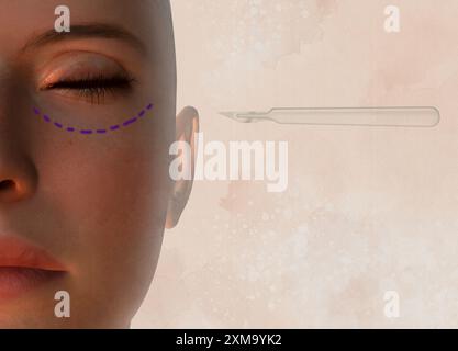 Plastic surgery, conceptual illustration. This is a branch of surgery ...