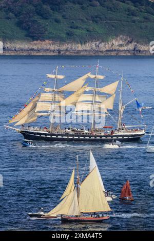 Three-masted windjammer Belem, barque built in Nantes in 1896, La ...