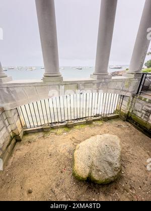 Stock photo Plymouth Rock Massachusetts, USA circa 2024. Mayflower ...
