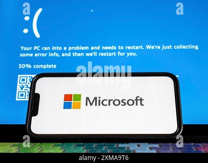 Illustration of Microsoft Blue Screen of Death, July 21, 2024 in Delhi ...