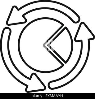 Circular economy line infographic in green icons diagram. Sustainable ...