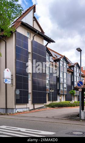 Solar facade, photovoltaic elements on a building facade, hotel in ...