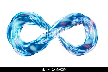 Flowing mobius belt glass geometry, 3d rendering. 3D illustration Stock ...