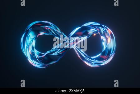 Flowing mobius belt glass geometry, 3d rendering. 3D illustration Stock ...