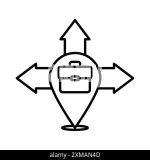 Business expansion icon linear logo mark set collection in black and ...