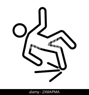 fall accident icon linear logo mark set collection in black and white ...