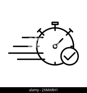 Quick approval icon linear logo mark set collection in black and white ...