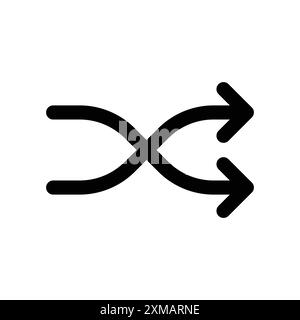 Shuffle icon linear logo mark set collection in black and white for web ...