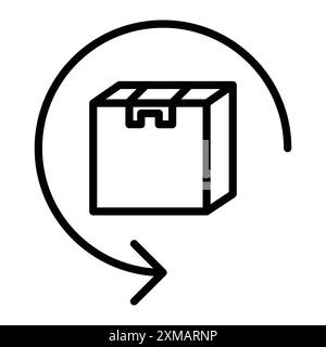 product return Box icon linear logo mark set collection in black and ...