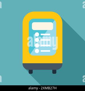 Modern yellow pos terminal accepting contactless payment, point of sale ...