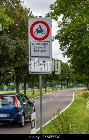 Prohibition sign, driving bans for motorbikes on weekends and public ...