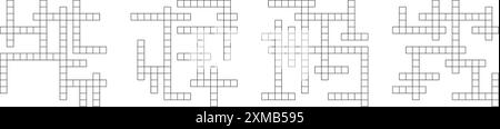 Crossword puzzle template with blank word grid. pattern for newspaper ...