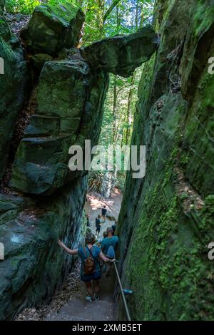 The Devil's Gorge, narrow, accessible gorge of sandstone rocks, with ...