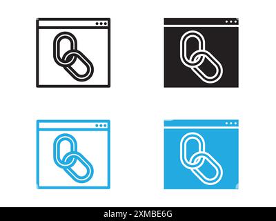 backlink line icon, outline symbol, vector illustration, concept sign ...
