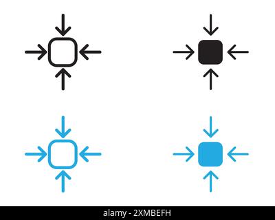 Compact icon. Maximize symbol button. Small size icon. Bigger sign in ...