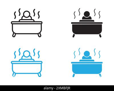 Jacuzzi icon vector line logo mark or symbol set collection outline ...