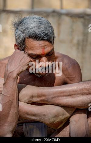 Kushti Pahlawani Wrestlers at Tulsi Ghat Akhara of Varanasi Stock Photo ...