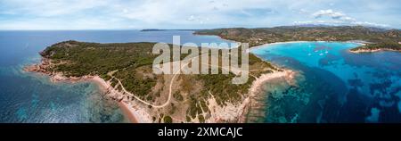 Panoramic view of Rondinara beach in Corsica Island in France Stock ...