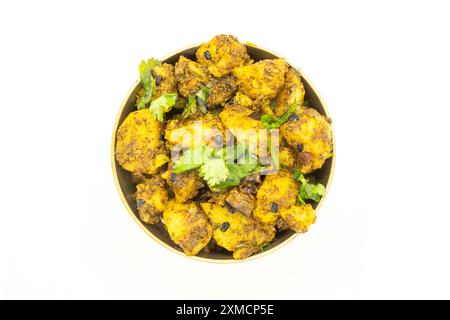 A Bowl of Spicy Potato Achaar Potato Salad with Coriander aka Aalu ko ...