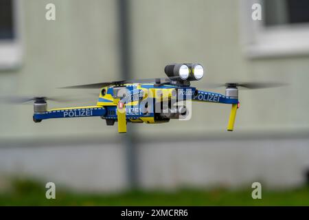 Police drone, type Mavic 2 Enterprise, with LED spotlights and camera ...
