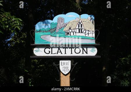 Village sign, Glatton, Cambridgeshire Stock Photo - Alamy