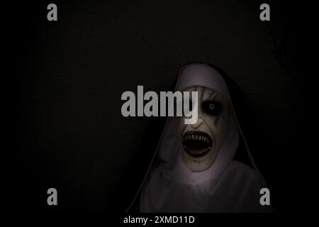 Halloween scary nun skeleton nun horror Stock Photo - Alamy