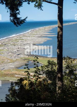 Scenic view of Dungeness Spit, the longest sand spit in the US ...