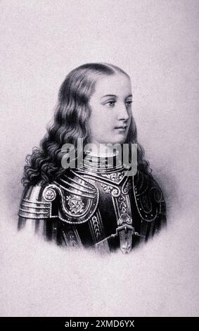 A historical portrait of Jeanne d'Arc (Joan of Arc), the French heroine ...