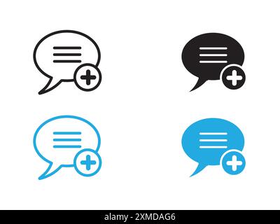 Add chat icon vector line logo mark or symbol set collection outline ...